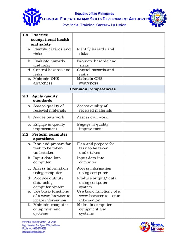 4 Form 4.3 - Summary of Current Competencies vs Required Competencies ...