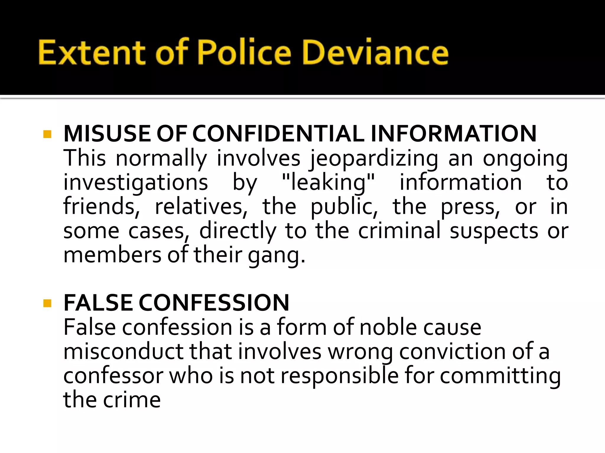 forms, extent & cause of poloice deviance | PPTX