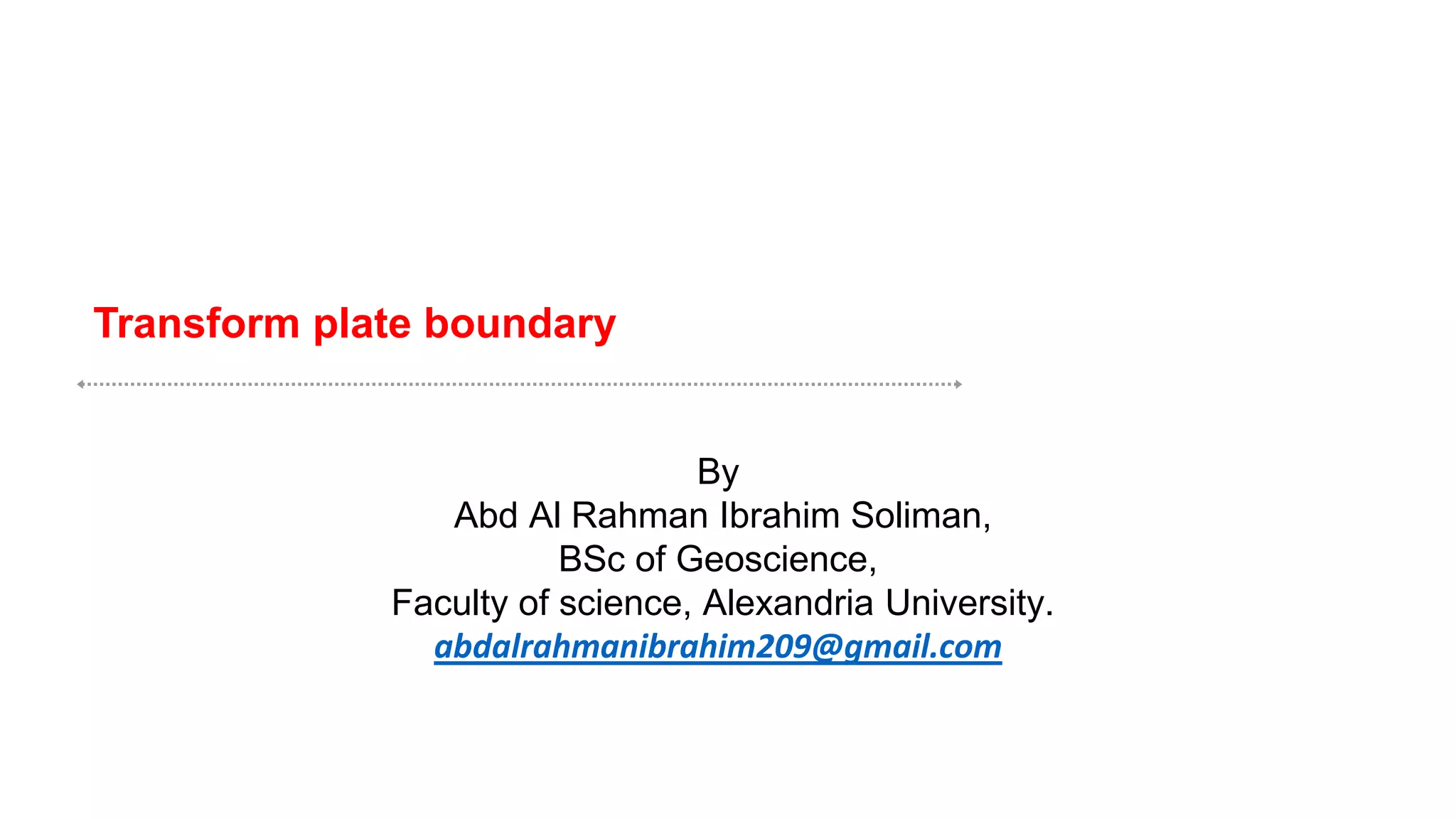 Transform plate boundary | PPTX