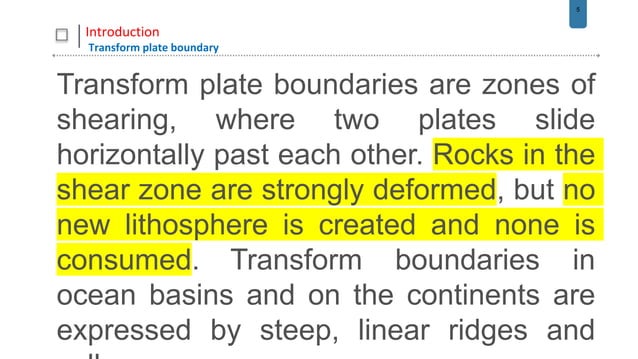 Transform plate boundary | PPTX | Geography | Science