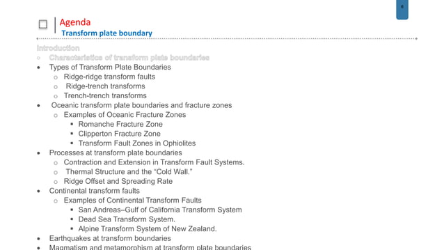 Transform plate boundary | PPTX | Geography | Science