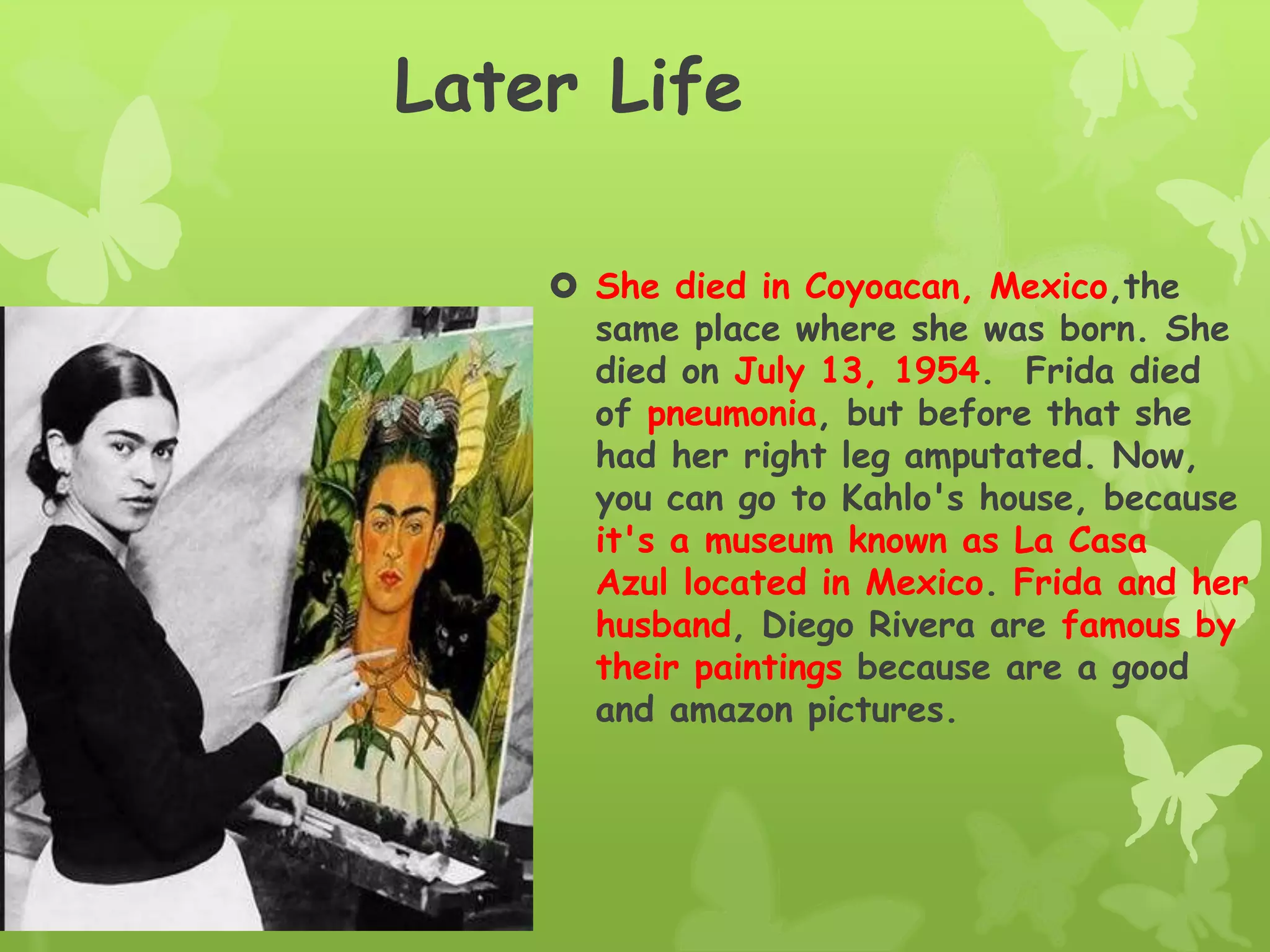 Frida kahlo Biography by Isabel | PPTX