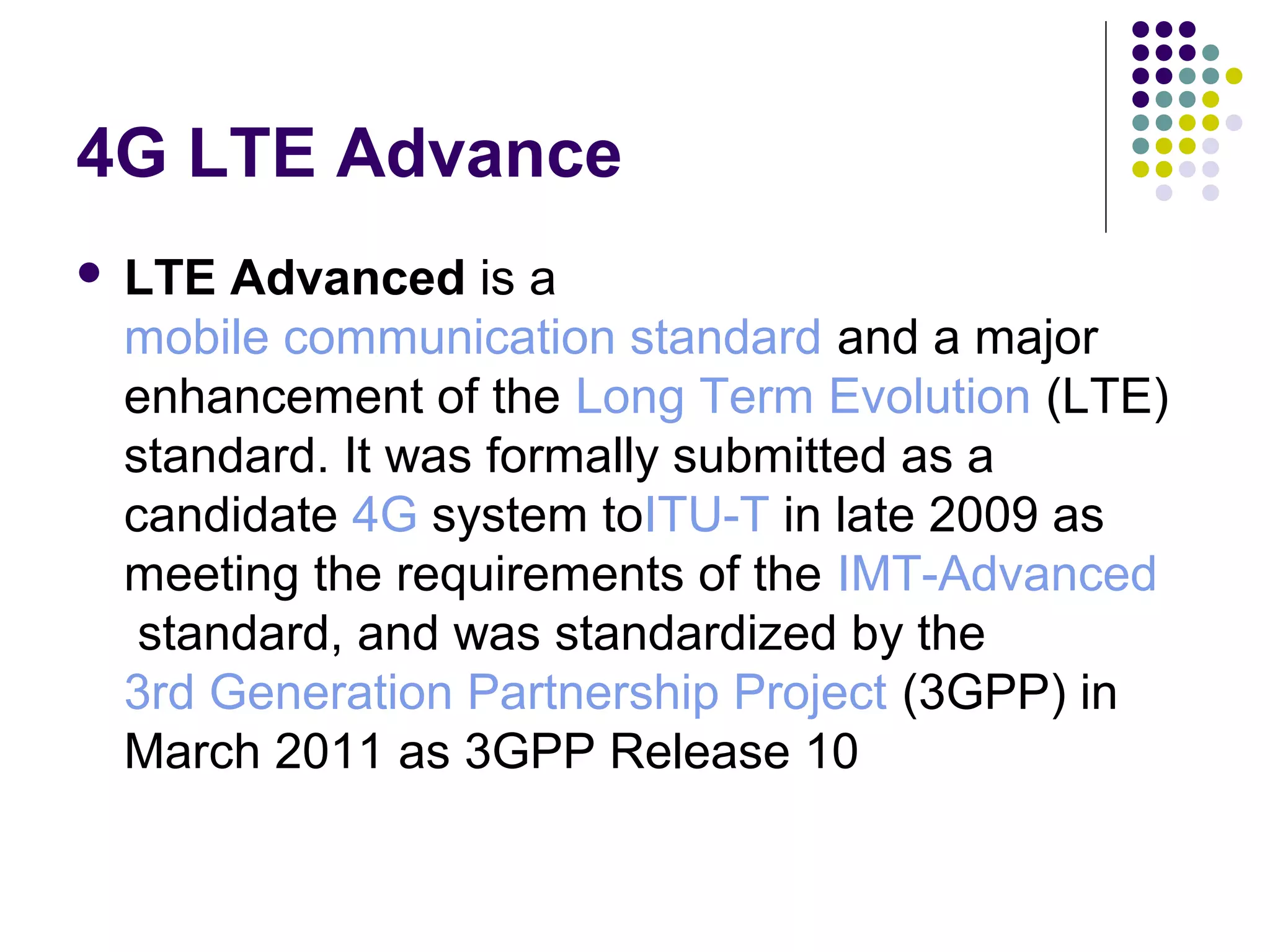 4 g LTE, LTE Advance | PPT