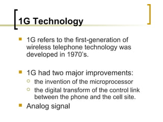 2g,3g,4g technology | PPT