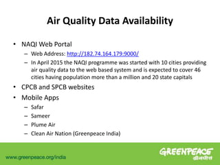 Pune air pollution presentation 14th may 2018 | PPTX