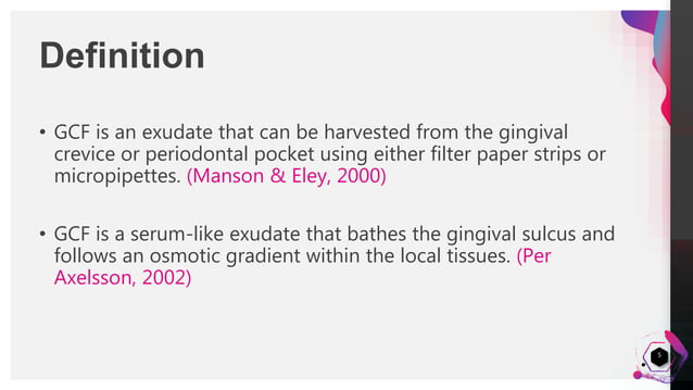 GINGIVAL CREVICULAR FLUID | PPTX | Biological Sciences | Science
