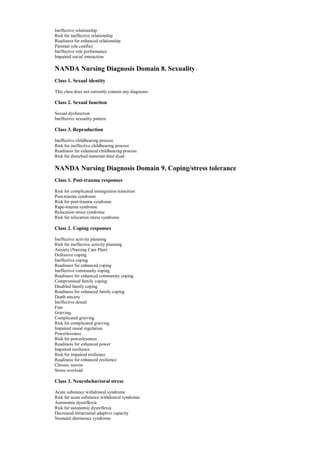 NANDA DIAGNOSES | PDF | Digestive Disorders | Diseases and Conditions