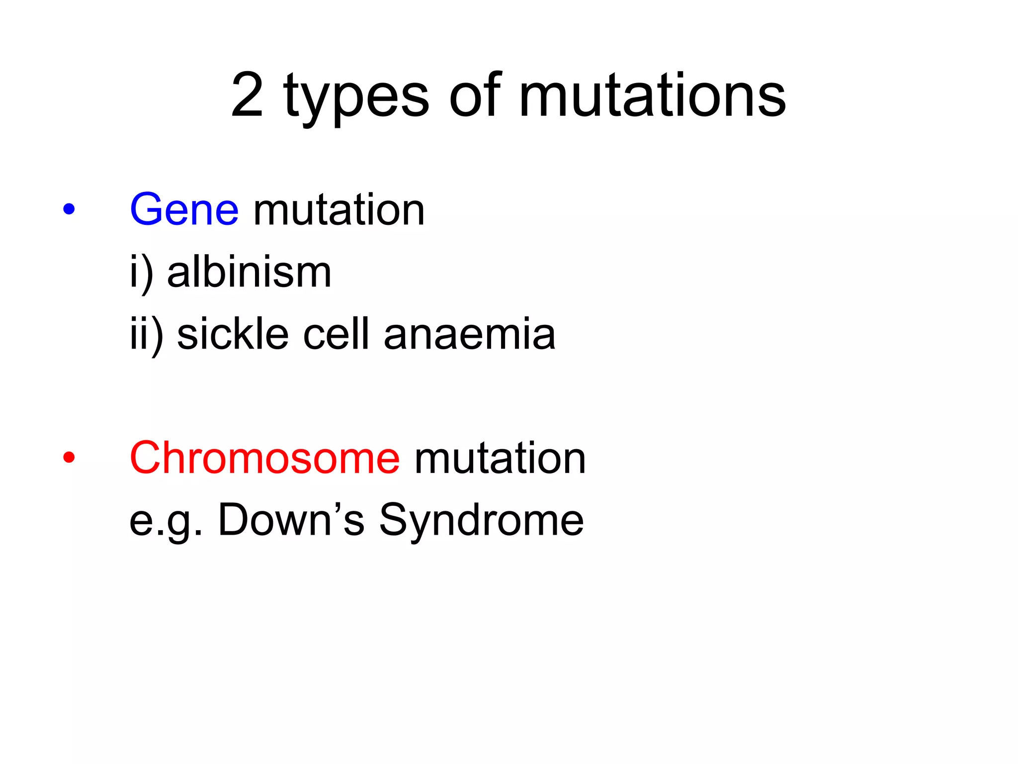 Chapter 19 Heredity Lesson 4 - Examples of Gene and Chromosome ...