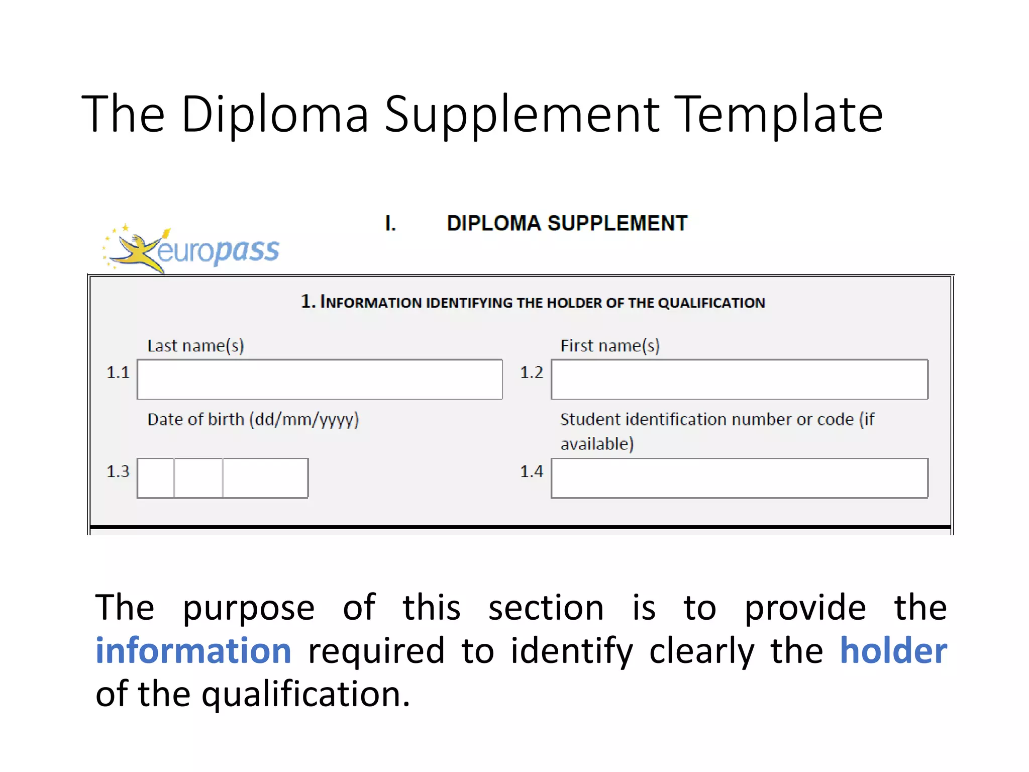 General principles of Diploma Supplement | PPT
