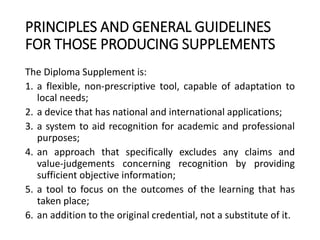 General principles of Diploma Supplement | PPT
