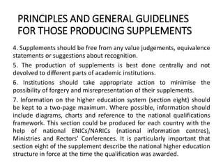 General principles of Diploma Supplement | PDF
