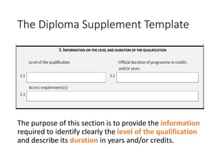 General principles of Diploma Supplement | PPT