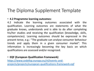 General principles of Diploma Supplement | PPT