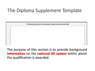 General principles of Diploma Supplement | PPT