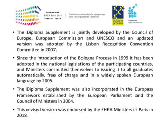 General principles of Diploma Supplement | PPT