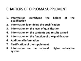 General principles of Diploma Supplement | PPT