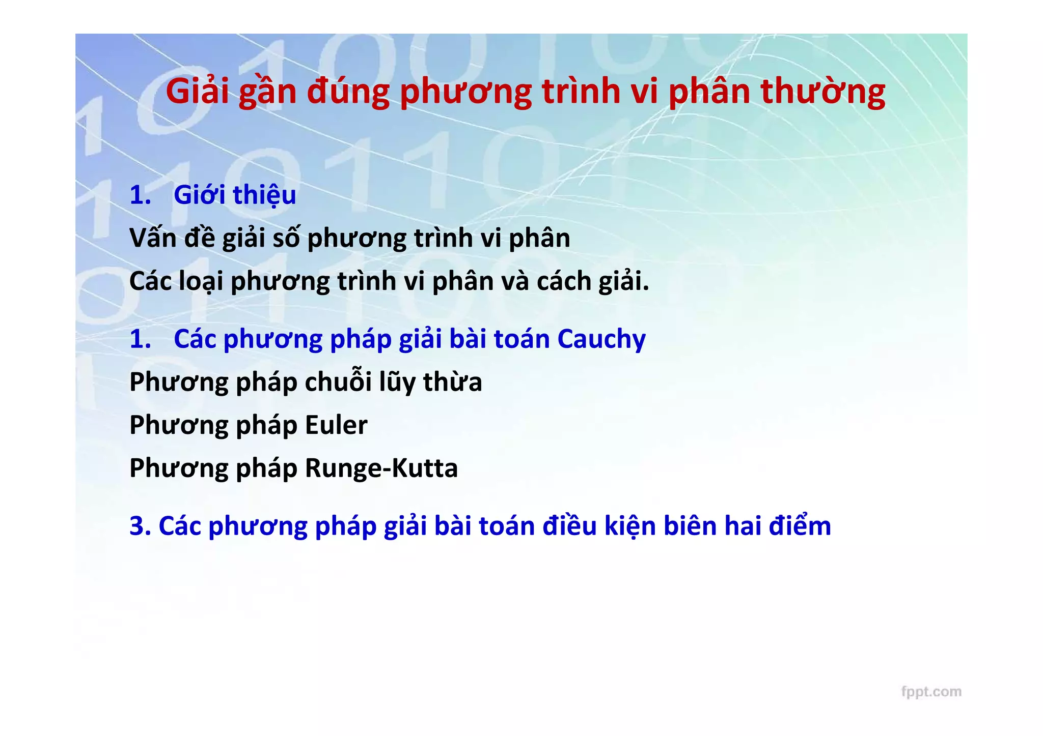 Phương pháp số và lập trình - Giải phương trình vi phân | PDF