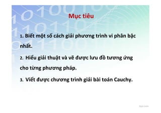 Phương pháp số và lập trình - Giải phương trình vi phân | PPT