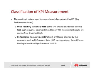 4G key performance indicators for planning and optimization | PDF