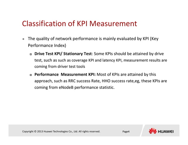 4G key performance indicators for planning and optimization | PDF