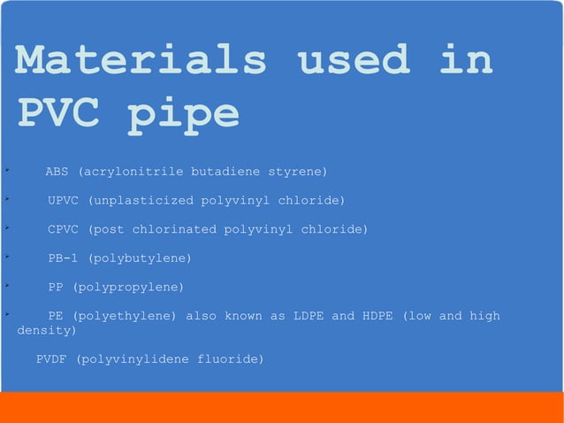 PVC Pipes | PPT
