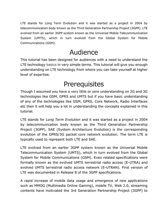 4G LTE full tutorial | PDF