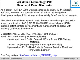 4G Mobile IPRs Seminar & Panel Discussion | PPT | Telecommunications ...