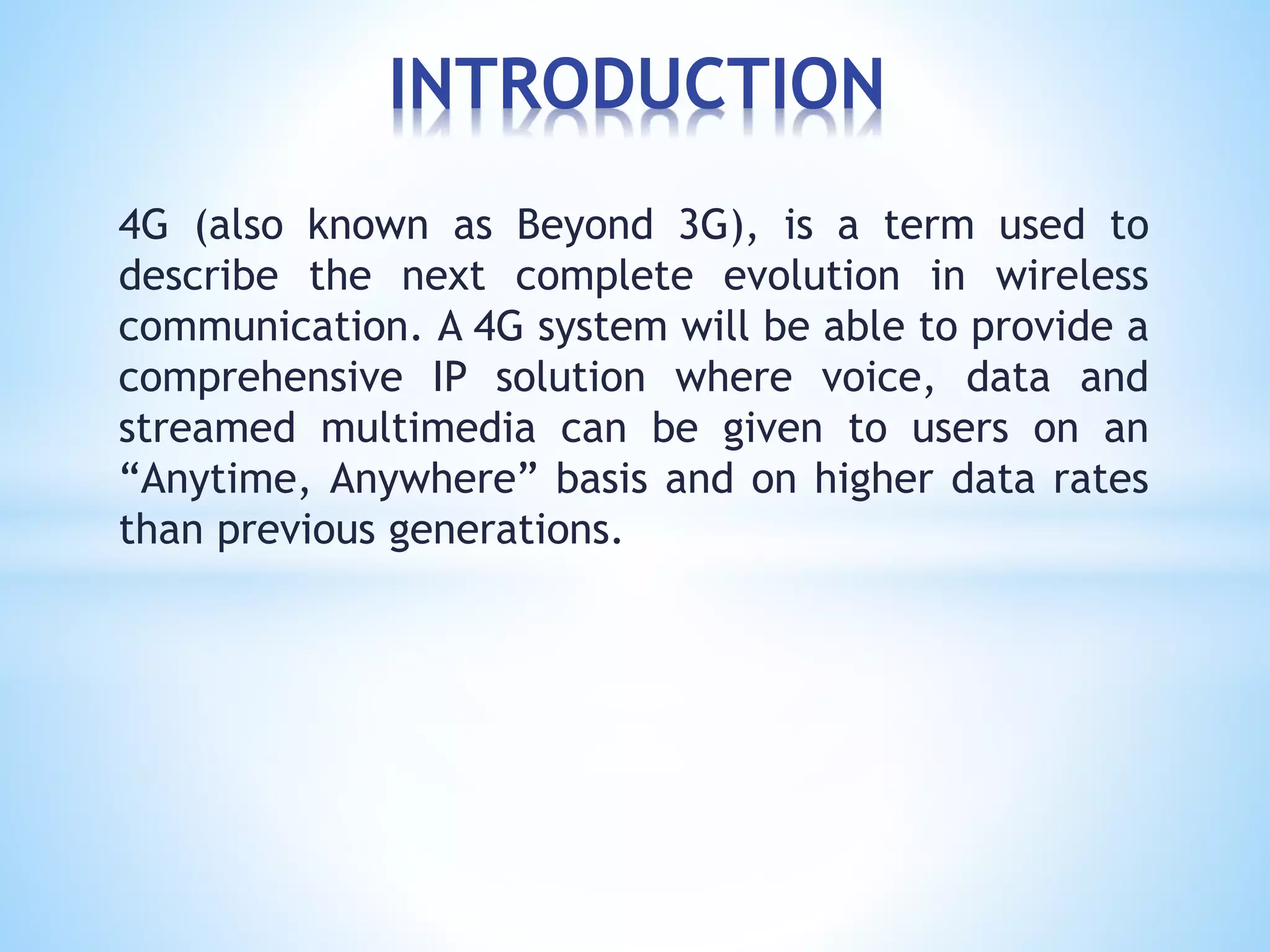 4g mobile technology and it’s comparisons | PPTX
