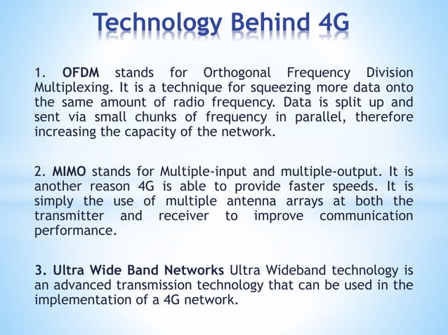 4g mobile technology and it’s comparisons | PPTX | Computer Networking ...