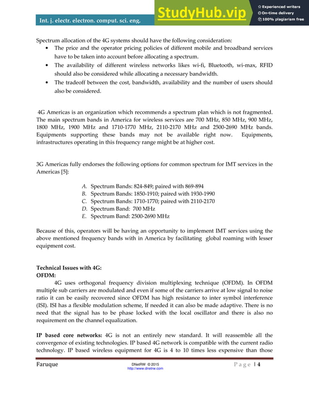 4G Network And Its Impact On Wireless Communication | PDF