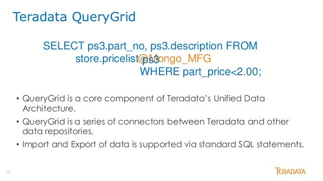Connecting Teradata And Mongodb With Querygrid