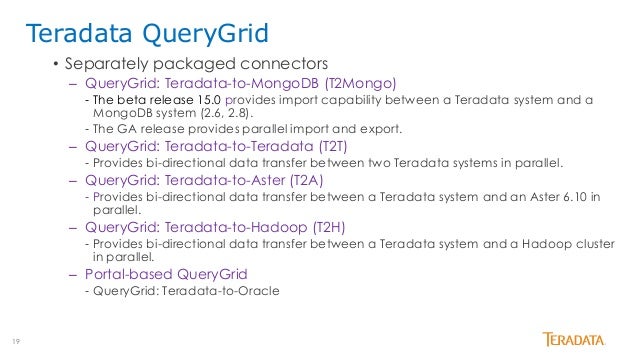 Connecting Teradata And Mongodb With Querygrid