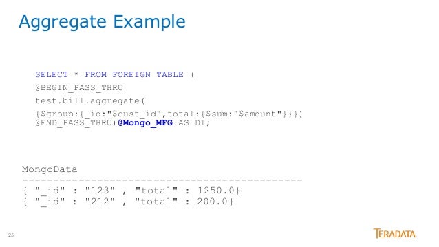 Connecting Teradata And Mongodb With Querygrid