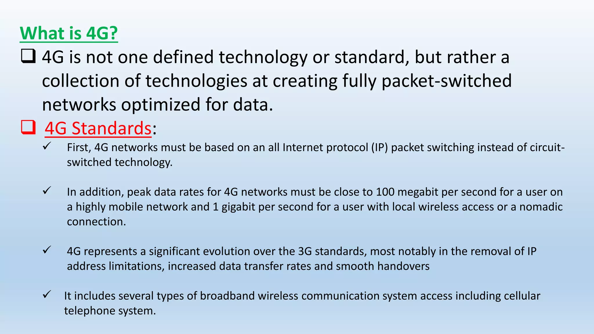 Seminar on 4G Wireless Communication | PPTX