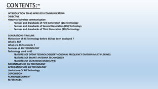Seminar on 4G Wireless Communication | PPTX