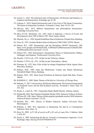 The Influence Of Indonesian History On Qur Anic Interpretation