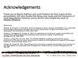 Addressing soil erosion through policy and economic assessments | PPTX