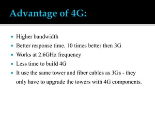 4 g technology | PPTX | Computer Networking | Computing