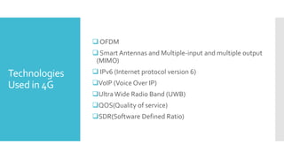 4G technology (Fourth Generation Mobile System) | PPTX
