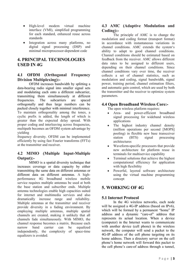 4 G Mobile Technology Research Paper | PDF