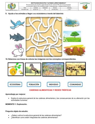 ECOSISTEMAS CADENAS TROFICAS Y ALIMENTICIAS | PDF