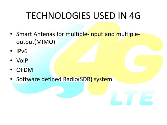 4G wireless Network | PPTX | Phone Services | Home Utilities