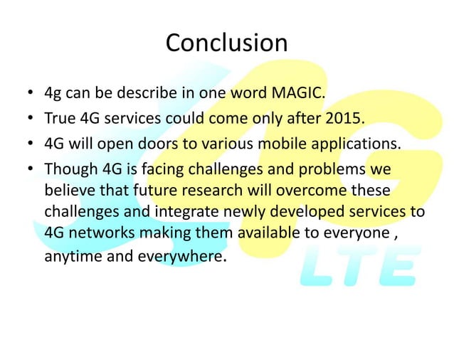 4G wireless Network | PPTX | Phone Services | Home Utilities