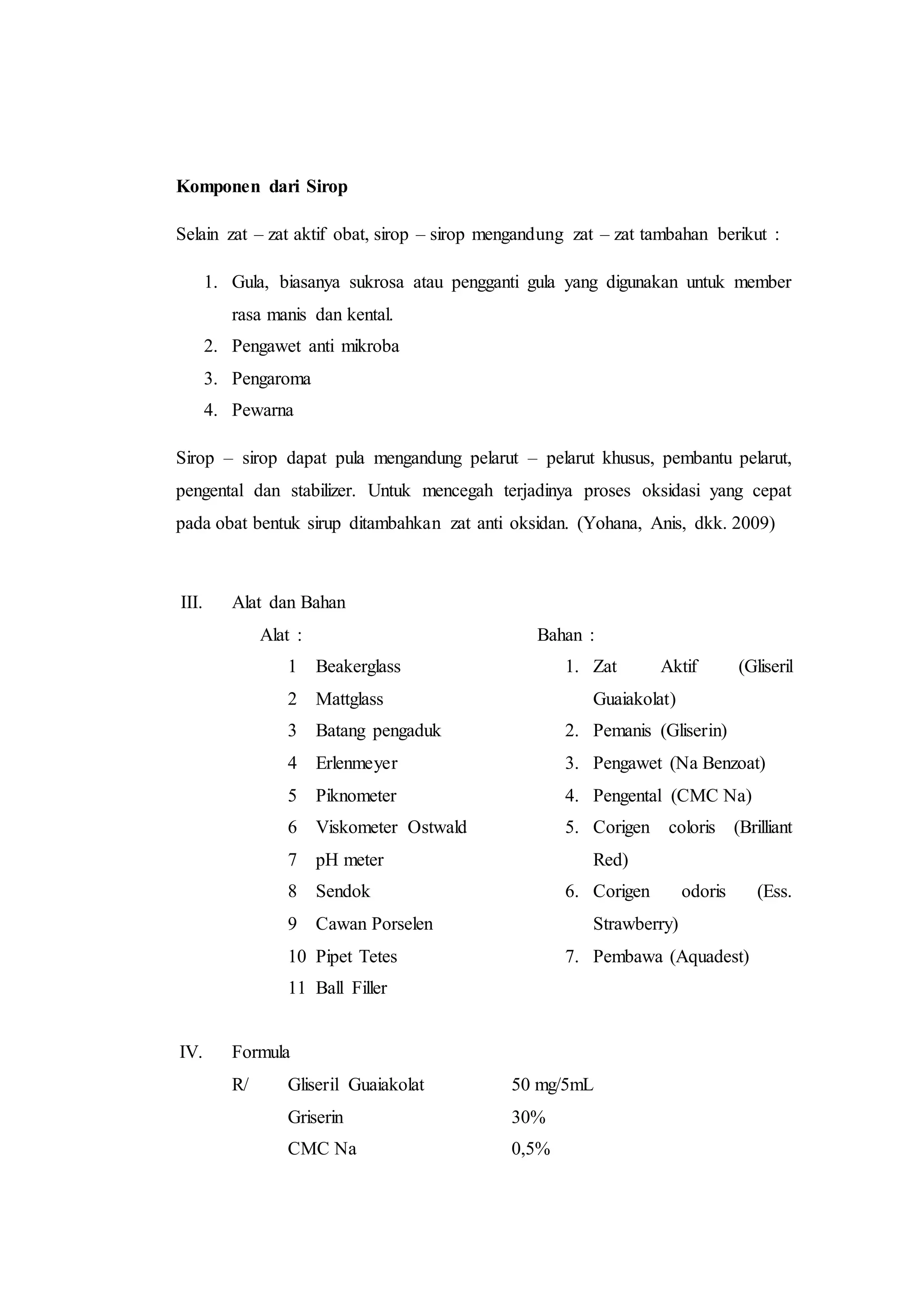 Laporan resmi syrup gg | DOCX