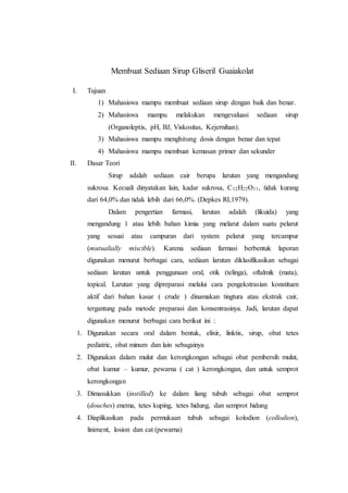 Laporan resmi syrup gg | DOCX