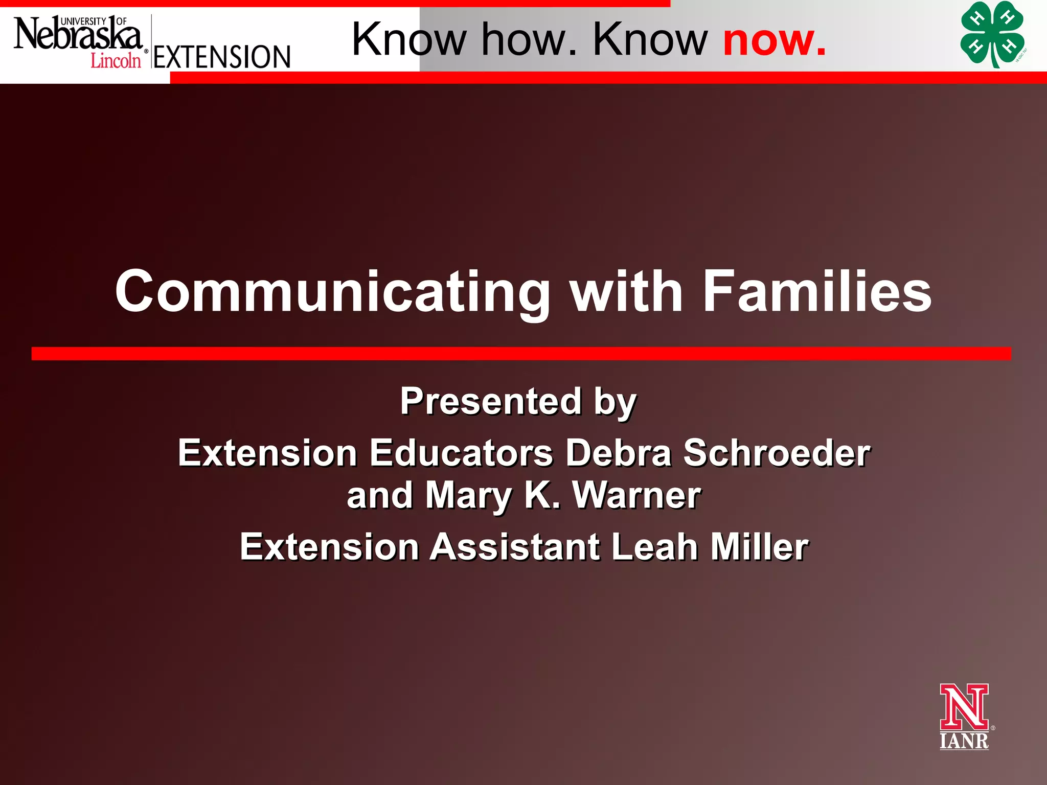 Communicating with Families | PPT