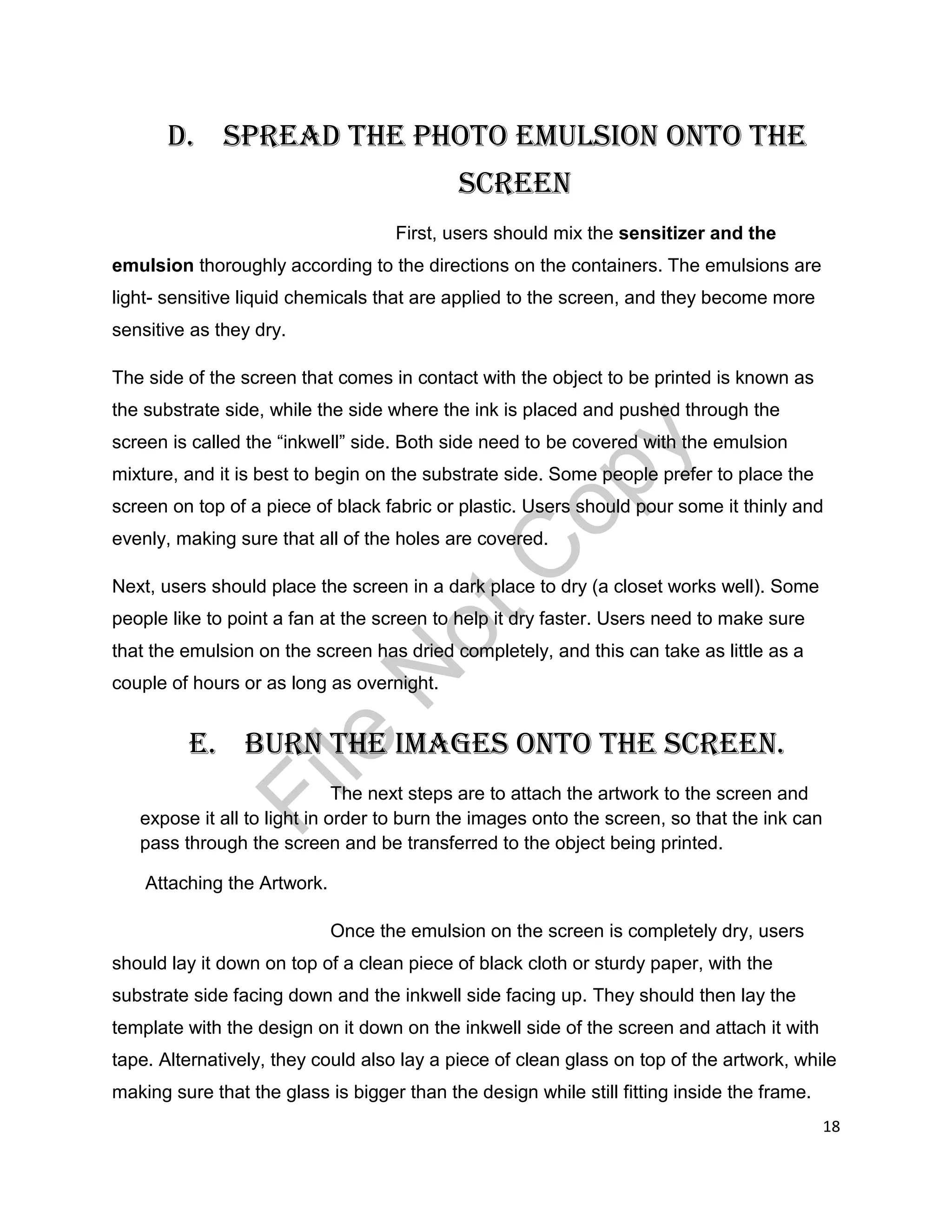 hand screen printing | PDF