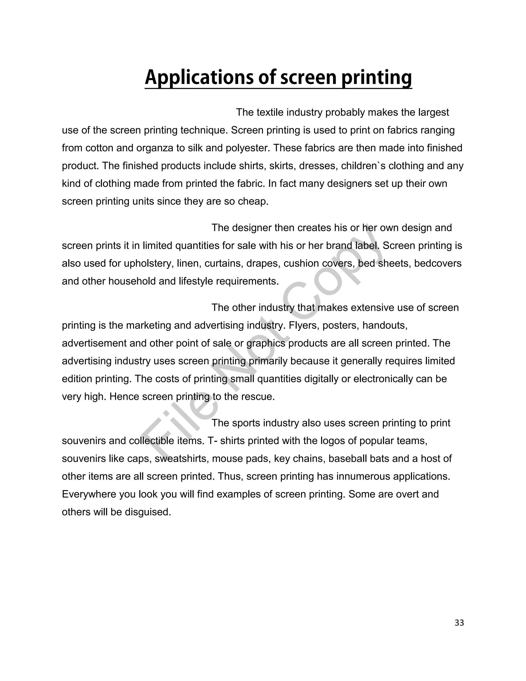 hand screen printing | PDF