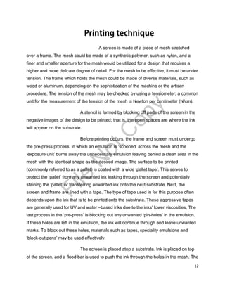 hand screen printing | PDF