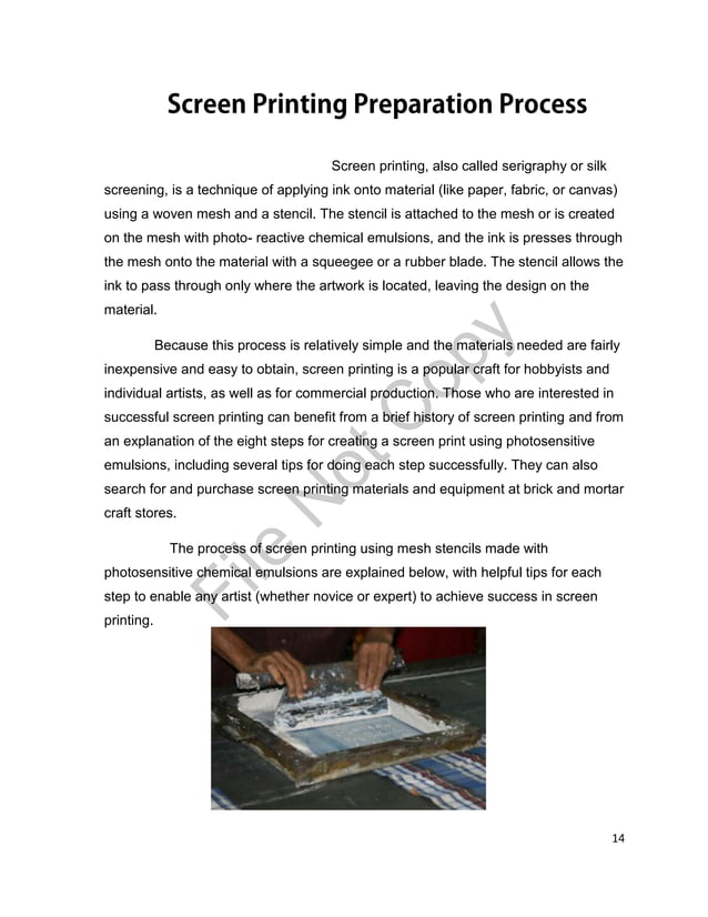 hand screen printing | PDF